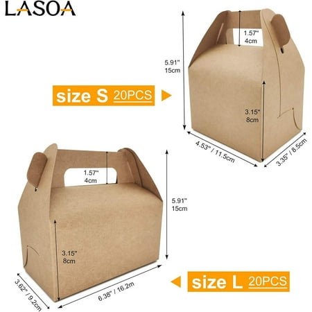 20-Pack Brown Gable Boxes Treat Boxes Favor Boxes, Goodie Gift Boxes ...