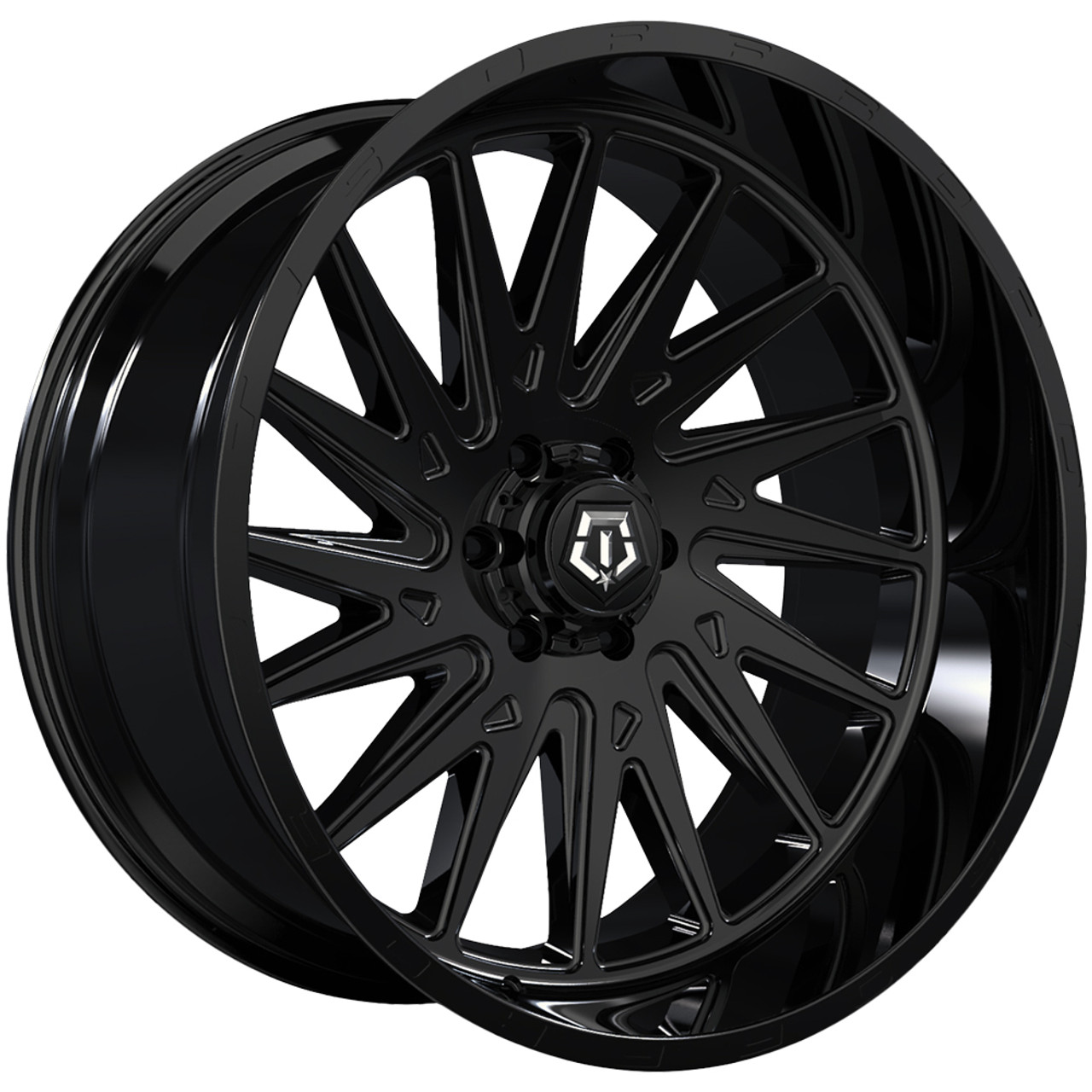 TIS 547B 22X10 6X5.50 19ET 125.2CB GLOSS BLACK W/ MILLED & PAINTED LIP ...