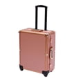 1 PCS Rose Gold Cosmetic Train Table with 4 Rolling Wheels& Lights ...