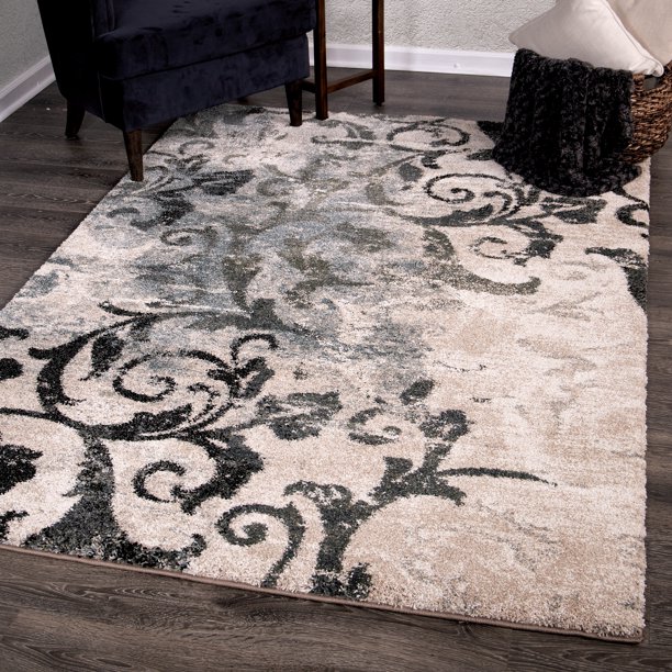Orian Rugs Portland Distressed Muted Blue Area Rug - Walmart.com ...