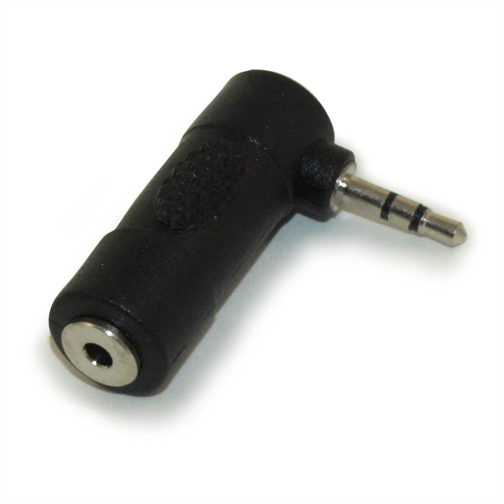 2.5mm Right Angle Adapter, Male/Female Stereo TRS (3 connector ...