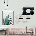 12/36pc Mirror Tile Wall Sticker Hexagon Self Adhesive Room Decor Stick ...