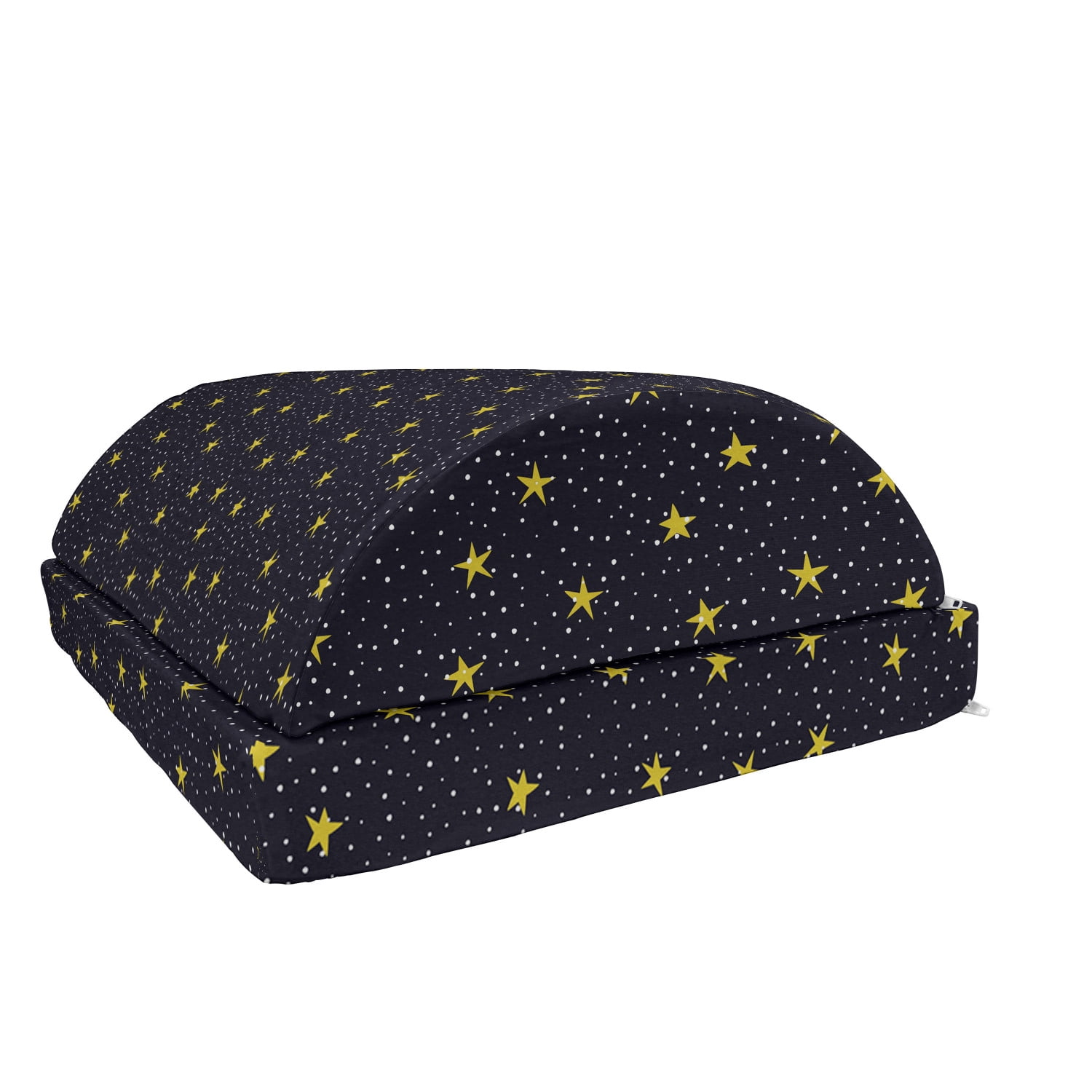 Night Sky Foot Rest, Hand Drawn Style Yellow Stars and White Dots ...