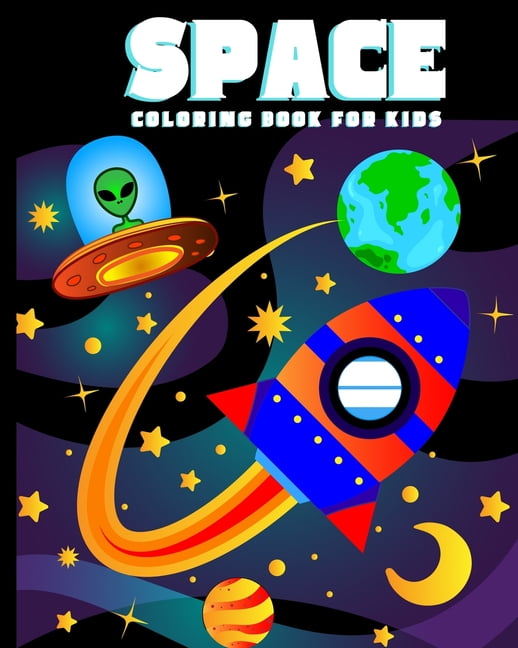 Space Coloring Book for Kids : Amazing Outer Space Coloring Book with ...