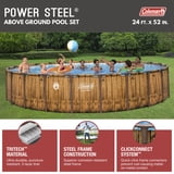 "Coleman Swim Set: Power Steel 24' x 52"" Above Ground Pool Set with ...