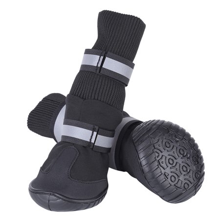 LYUMO 4pcs Waterproof Pet Dog Shoes Anti-Slip Protective Boots for ...