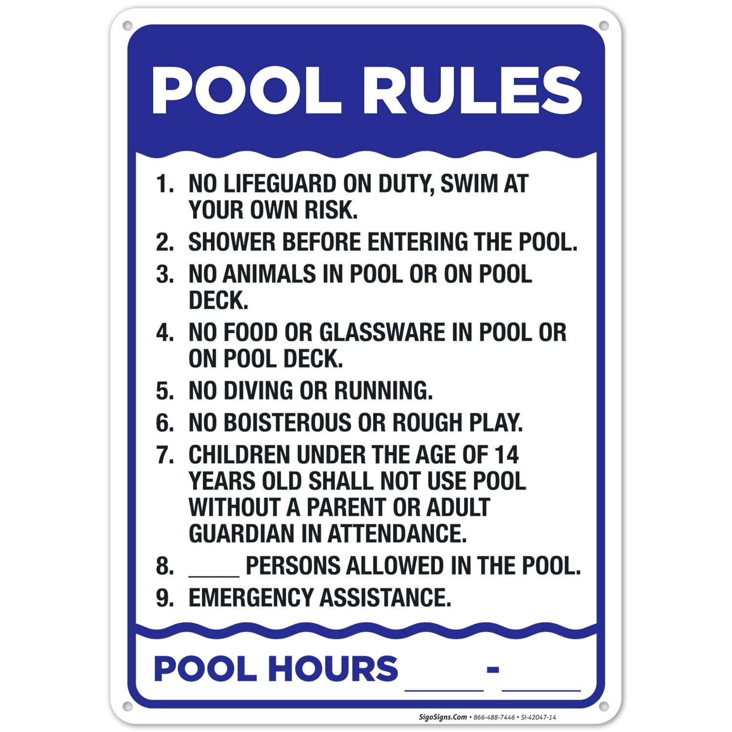 Pool Rules Sign, - Walmart.com