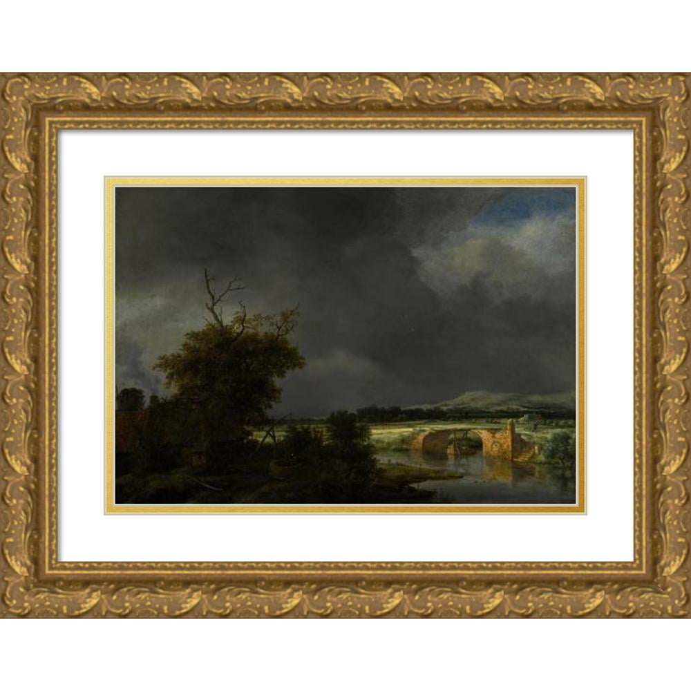Jacob van Ruisdael 14x11 Gold Ornate Wood Frame and Double Matted ...