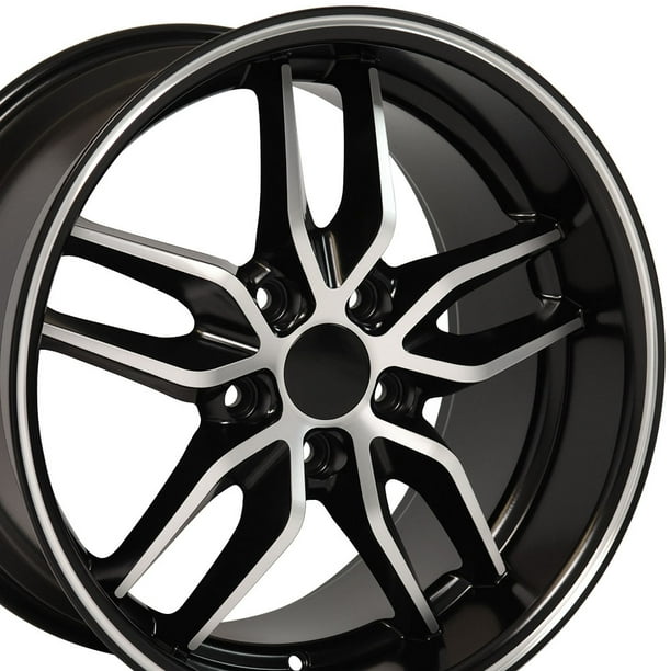 18x10.5 Wheel Fits Chevy Camaro - Deep Dish Stingray Style Rim - Black ...