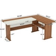 Tribesigns 63" L-Shaped Executive Office Desk with Open Shelves (Walnut ...