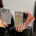 Plating Bling Glitter Diamond Grid Back Camera Protect Phone Case for ...