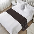 Black Poppy Bed Runner Twin Size Leaves Modern Dark Watercolor Floral ...