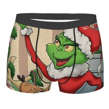 Dr. Seuss The Grinch Men's Merry Grinchmas Santa Grinch Holiday Novelty ...