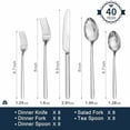 40 Piece Silverware Set, Flatware Set for 8, 18/10 Stainless Steel ...