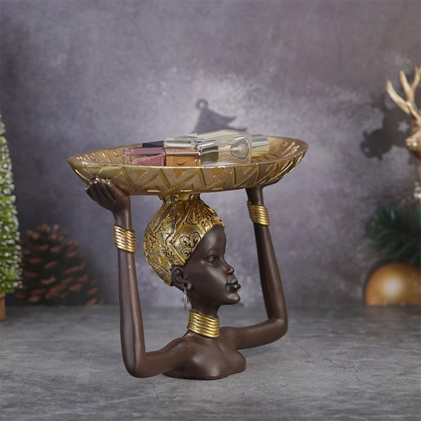 Decorative Lady Statue Tray, African Table Centerpieces, Collectible ...