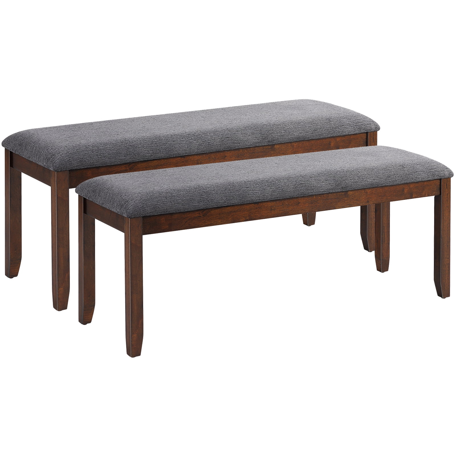 Topbuy Set of 2 Bench Seat Upholstered Dining Bench with Wood Legs for ...