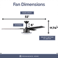 Prominence Home 52" Orbis Matte Black Remote Control Ceiling Fan, 3 ...