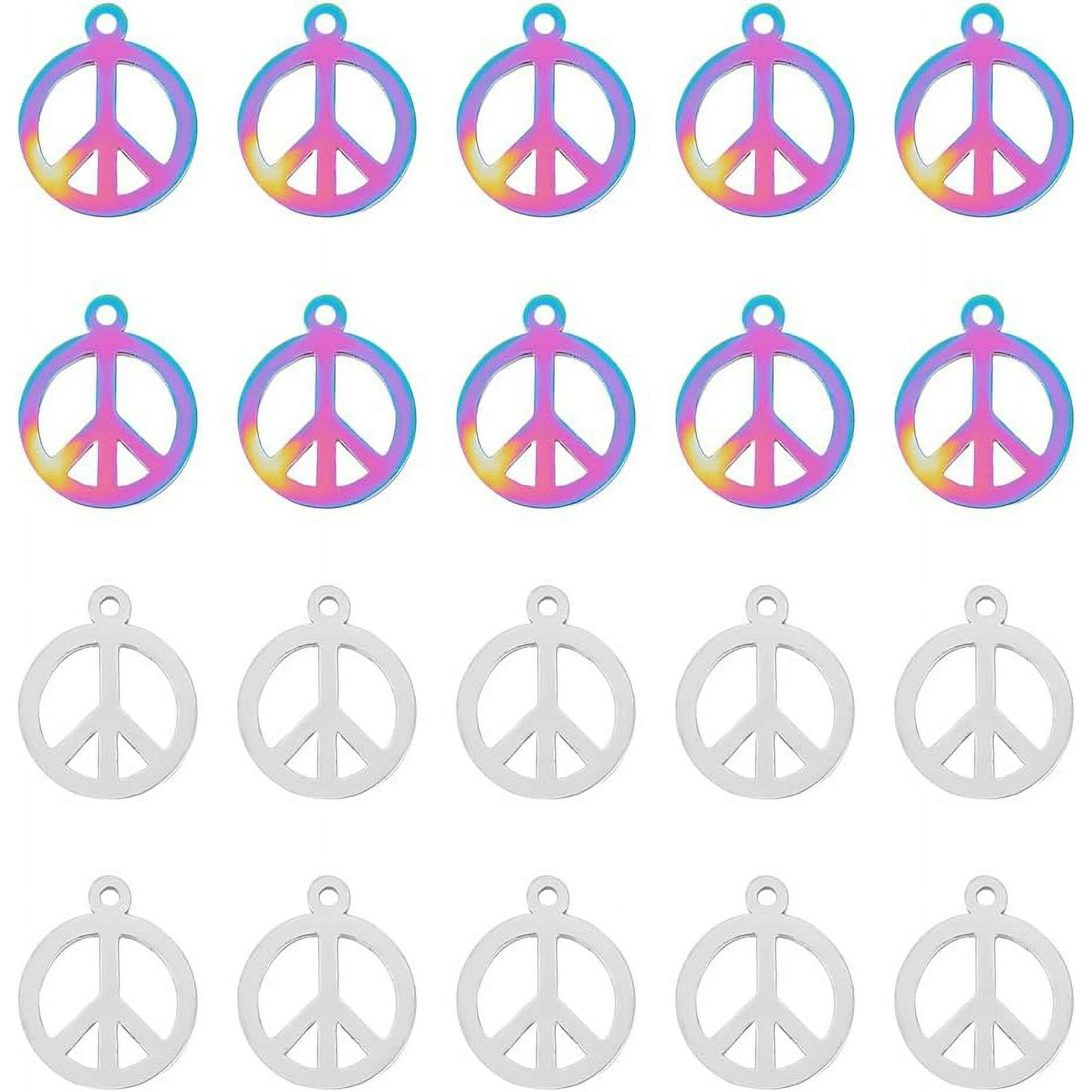 Click here for Nobrand 40pcs 2 Colors Peace Sign Pendants 201 Sta... prices