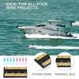 1 Set 4 Positions Dual Row Bus Bar Electric Terminal Junction Block 60A ...