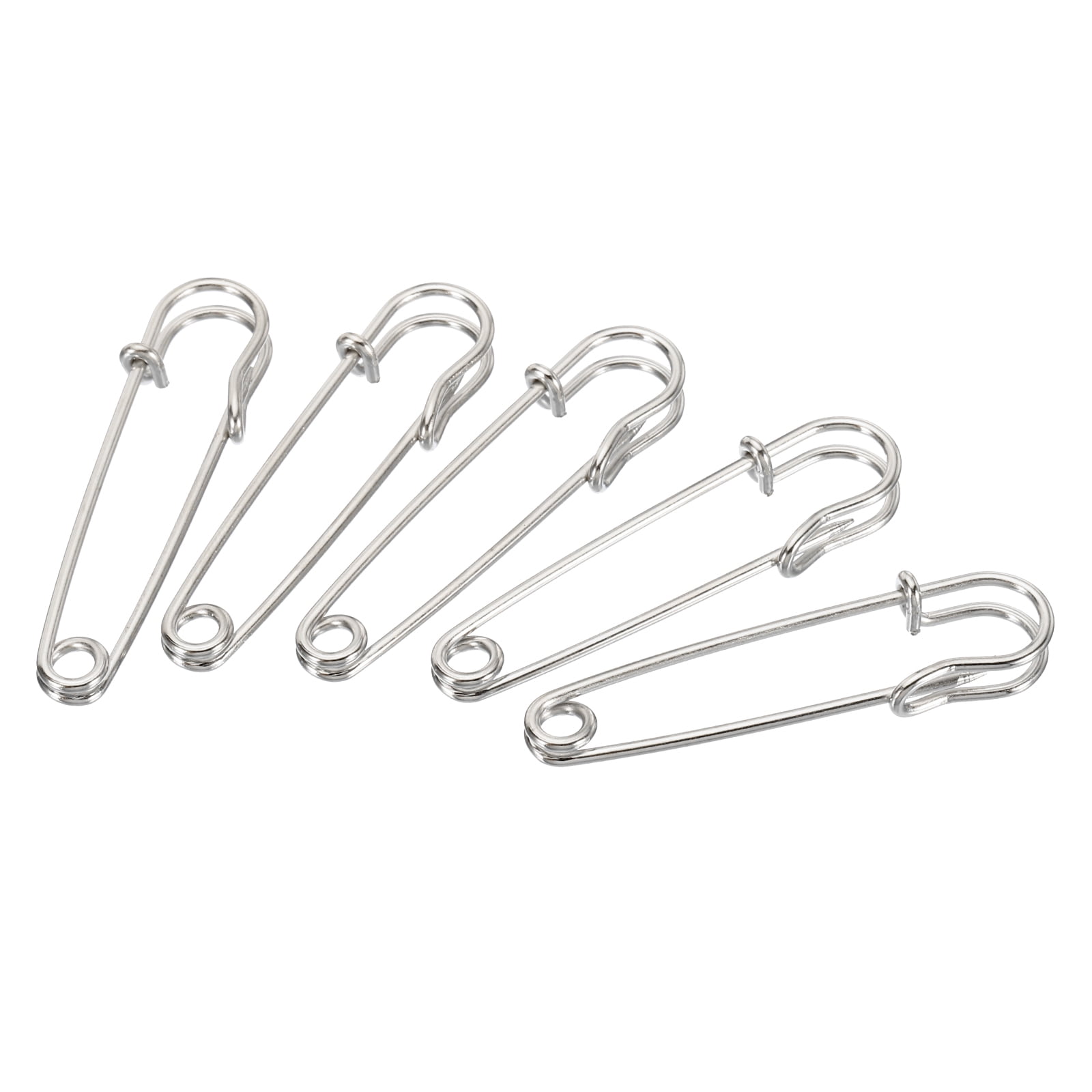 Uxcell Safety Pins 1.97 Inch Large Metal Sewing Pins Silver Tone 20Pcs ...