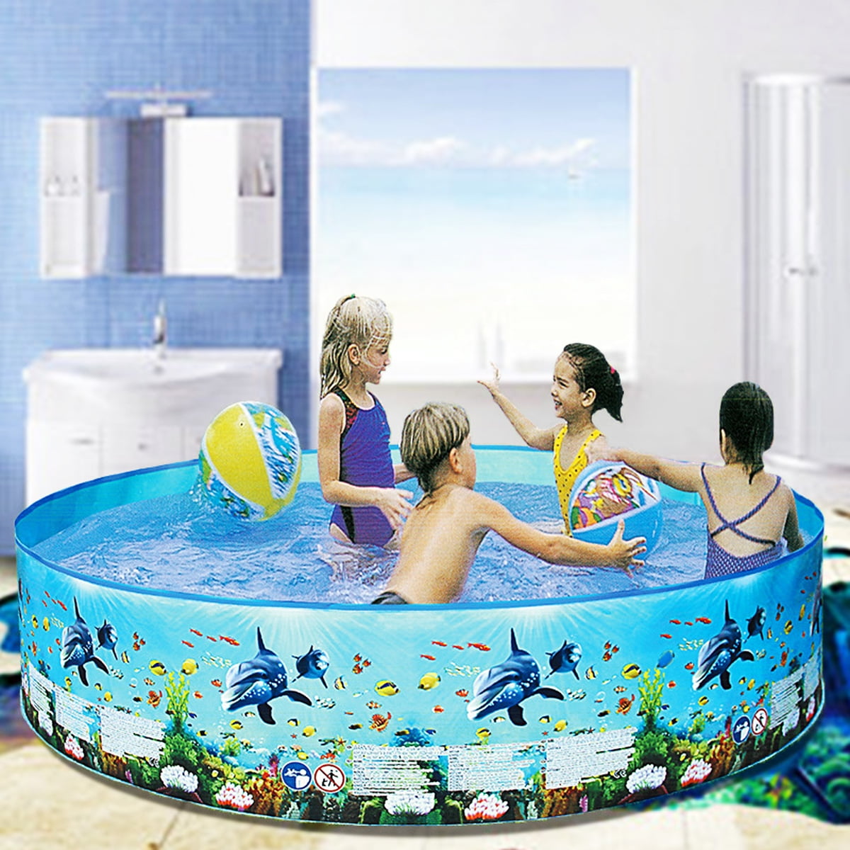 5' x 10" inch Pool Family Paddling Pool Swimming Pool, Garden Round ...