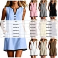 ASEIDFNSA Summer Dress for Women Sleeveless V Neck Button Mini Dress ...