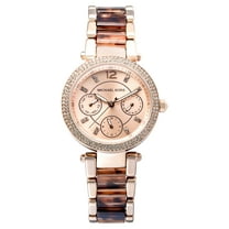 Michael Kors Women's Parker Chronograph Rose Gold-Tone Stainless Steel ...