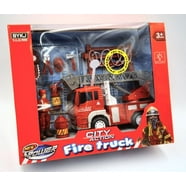 7" Friction Power Fire Truck Firefighter Rescue Engine Light & Sound ...