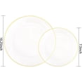 100PCS Clear and Gold Plastic Plates - Heavy Duty Clear Disposable ...