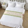 Bed Runner Red Mushroom Fox Bedding Scarves Soft Decorative Bed Flag ...