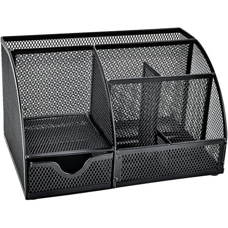 Desk Organizer, Mesh Metal Office Organizer With Drawer And Pen Holder ...