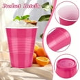 50 Pack Disposable Plastic Cups 12 Ounce Hot Pink Drinking Cups Bulk ...