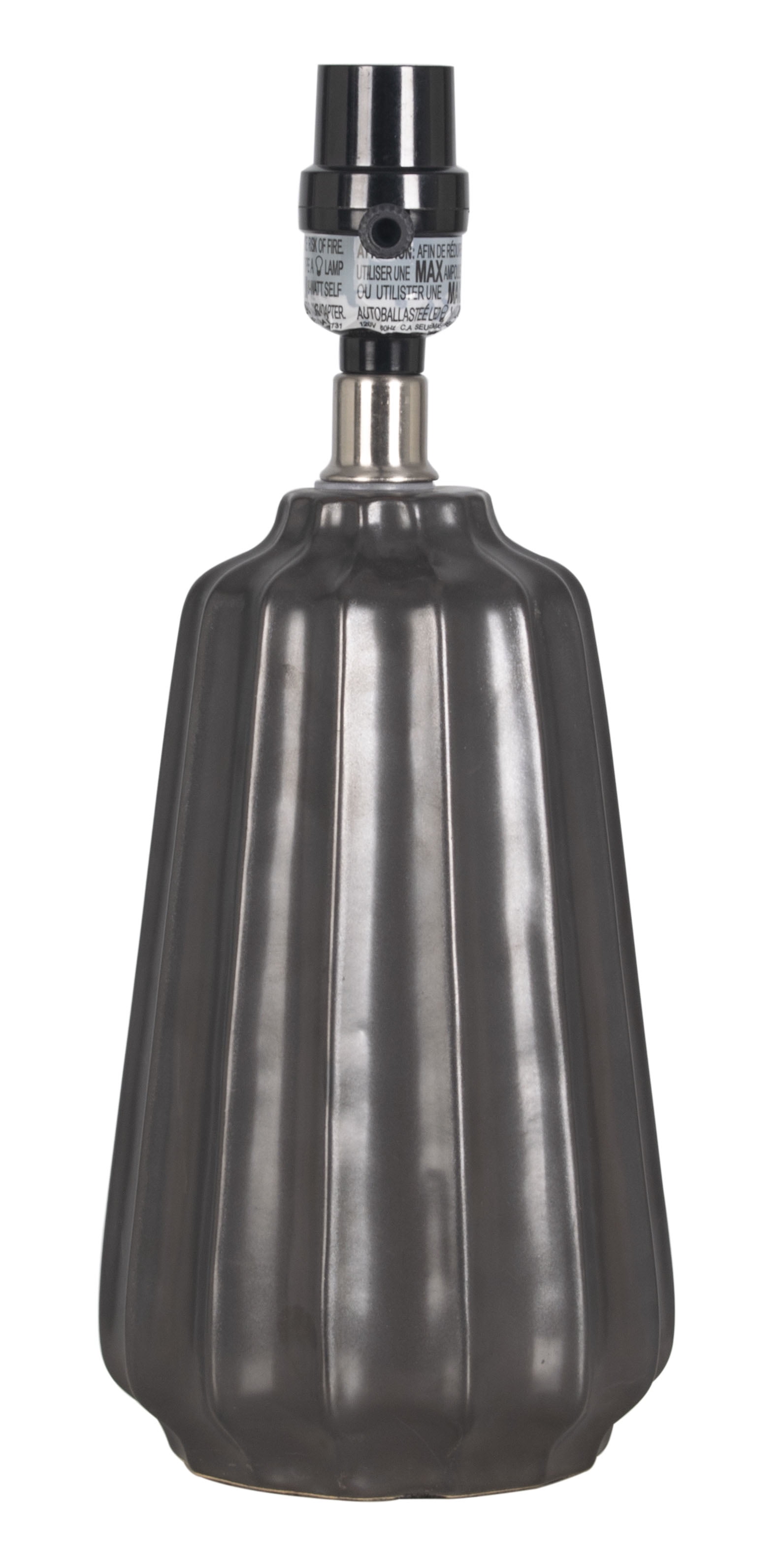Better Homes & Gardens Black Ribbed Ceramic 12.5" Accent Lamp Base ...