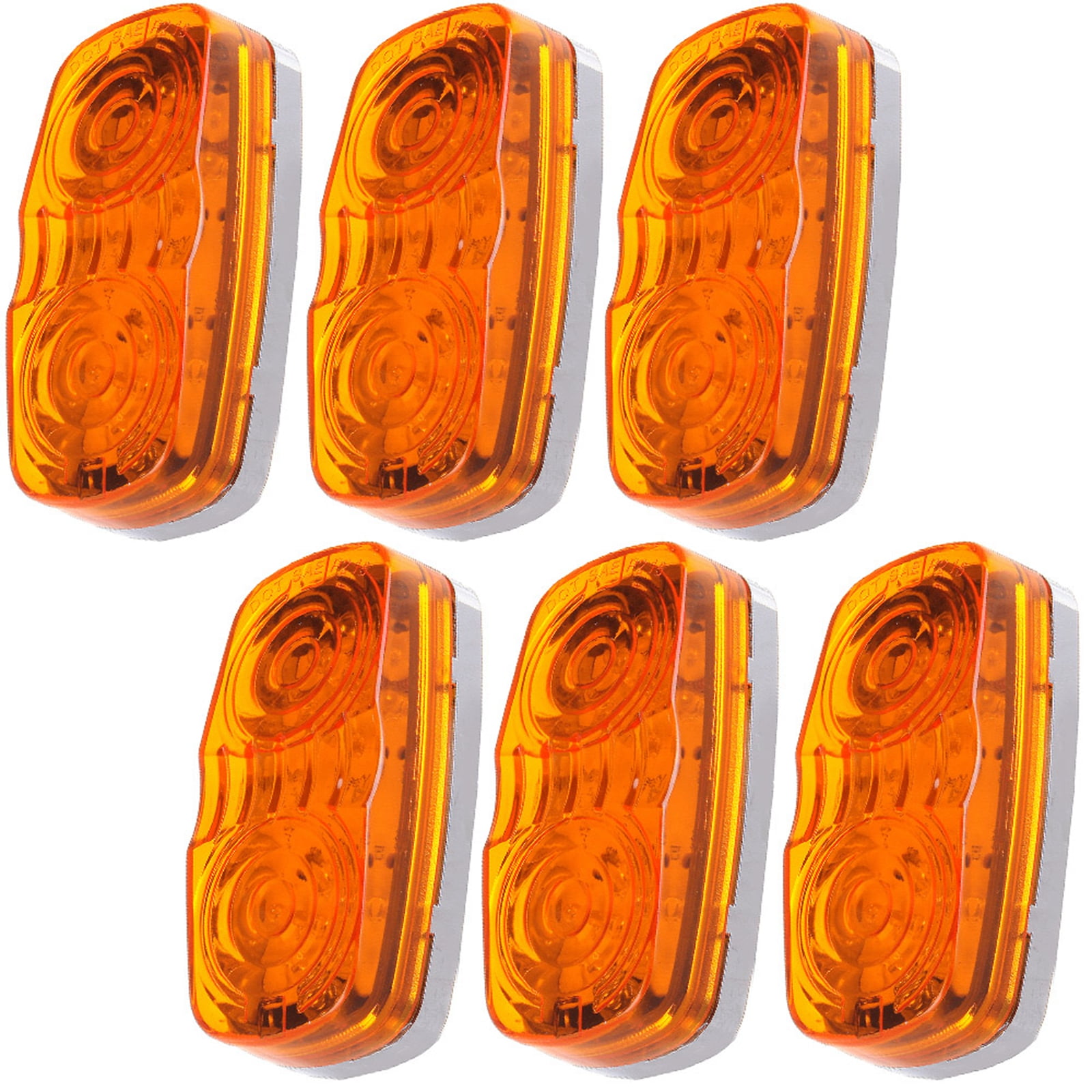 CCIYU 6 Piece 12V Amber LED Dual LED Bulls Eye Side Marker Clearance ...