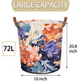 ADECORIVY Colorful Floral Pattern Laundry Basket, Foldable Laundry ...