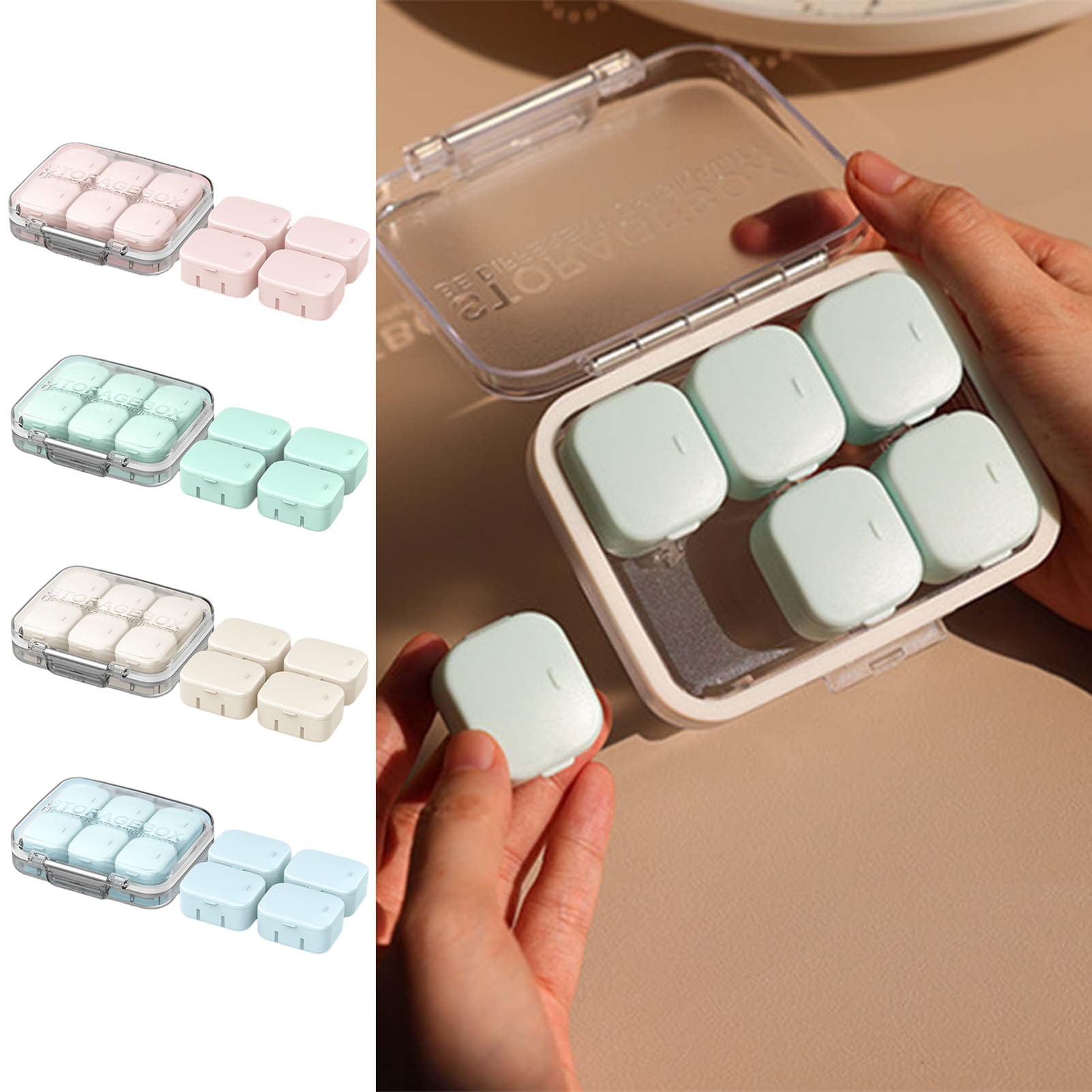 Hesroicy Compact Dustproof Pill Organizer Box with Flexible Combination ...