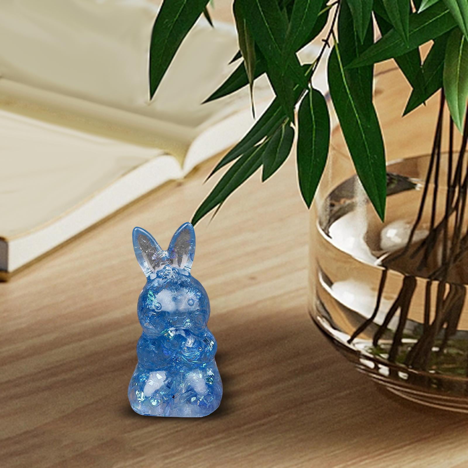 Stone Bunny Sculpture Indoor Home Table Centerpiece Rabbit Statues ...