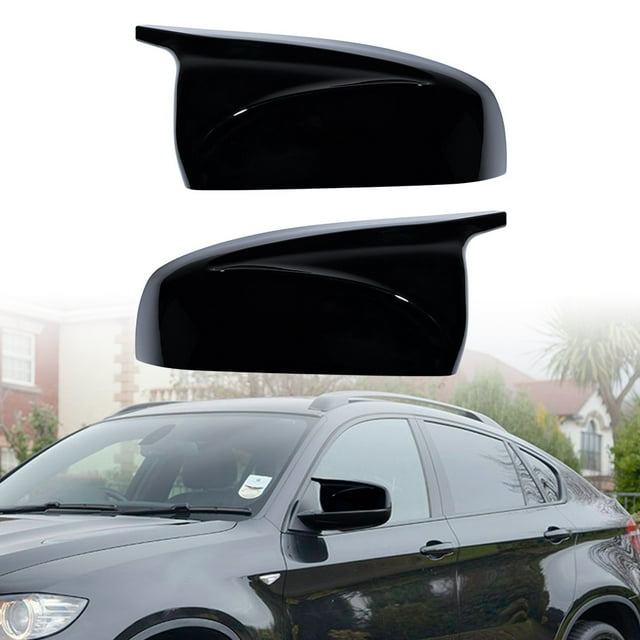 Left Right Glossy Black Side Mirror Cover Fit 2007-2013 BMW E70 X5 E71 ...