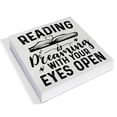 Book Lover Saying Wood Box Sign Decor Desk Sign Reading is Dreaming ...