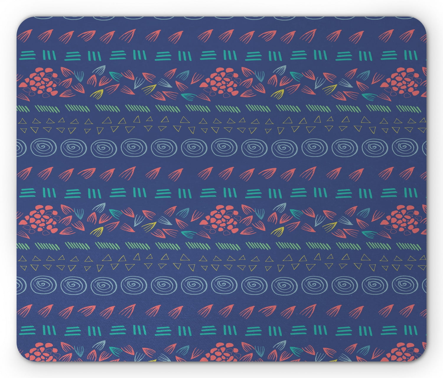 Ethnic Mouse Pad, Pastel Aztec Motif with Bohemian Spirals Funky ...