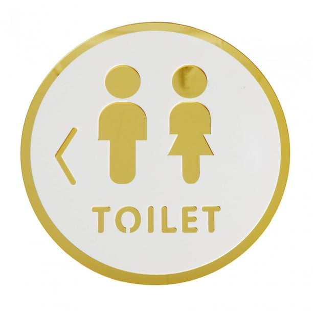 20cm Bathroom Sign Acrylic Washroom Plaque Round Bathroom Symbols Door ...