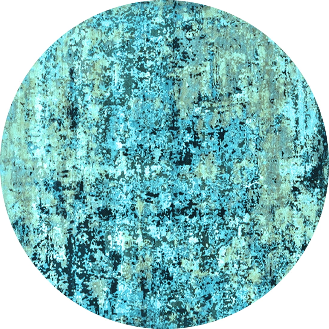 Ahgly Company Indoor Round Oriental Light Blue Industrial Area Rugs, 8 ...