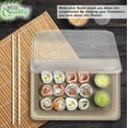 EcoQuality Medium Compostable Sushi Trays with Lids - Natural Sugarcane ...