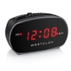 Westclox Basic Black Digital Red LED Bedside or Desk Alarm Clock with ...