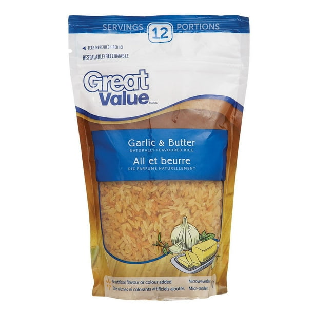 Great Value Garlic & Butter Naturally Flavoured Rice, 397 g - Walmart.ca