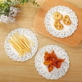 100pcs White Disposable Lace Paper Doilies-Elegant Round & Oval Table ...