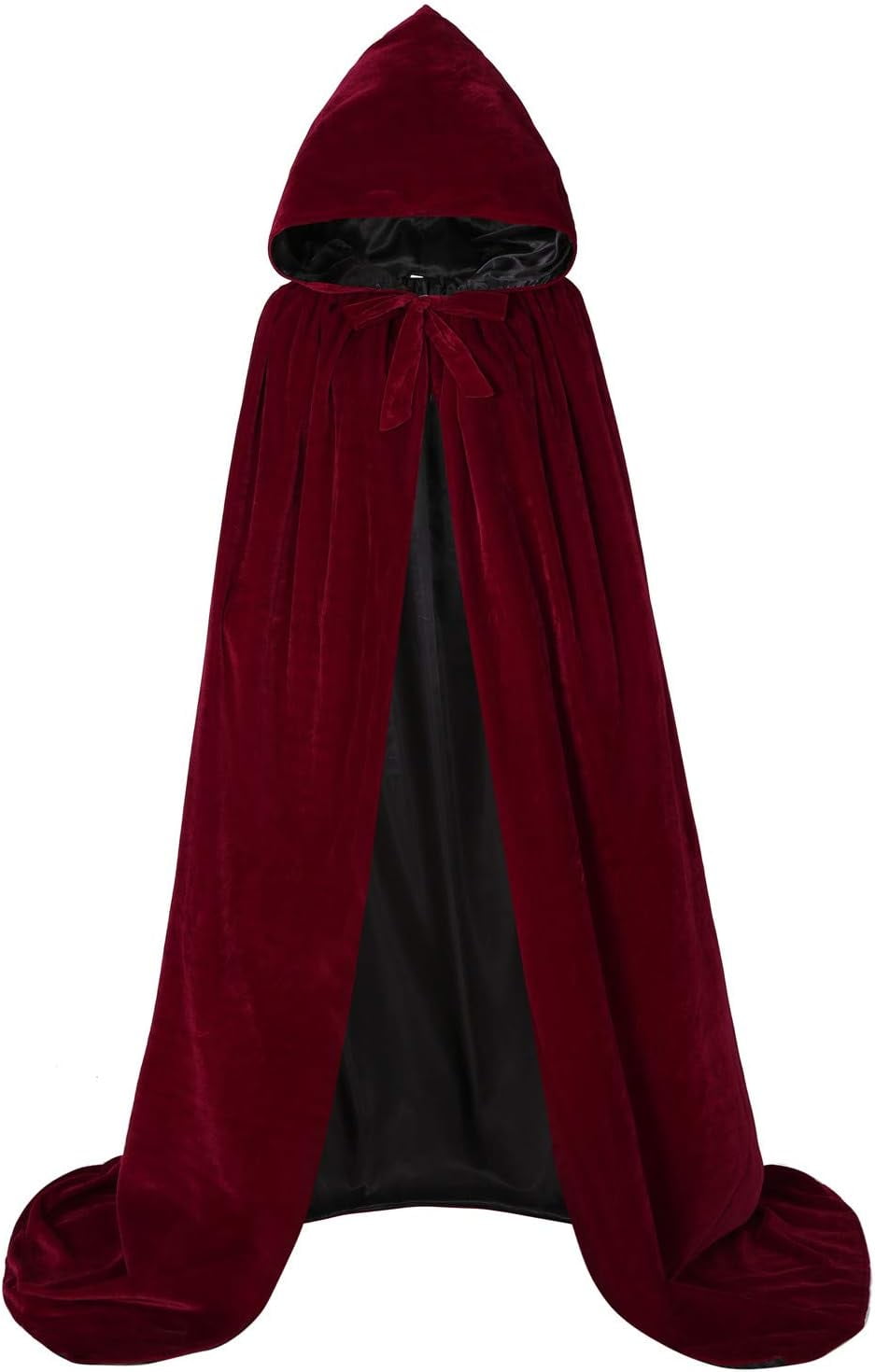 ALIZIWAY Capa con capucha reversible de terciopelo forrada con satén ...
