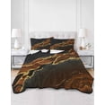 Black Gold Marble Quilts Bedding Set Queen Size Brown Luxury Modern ...