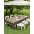 60x102 Rectangle Tablecloth, Black Brown Retro Greek Key Outdoor ...