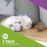 Vibrant Life Multi-Colored Yarn Ball Cat Toys 2 Pack with Bell and ...